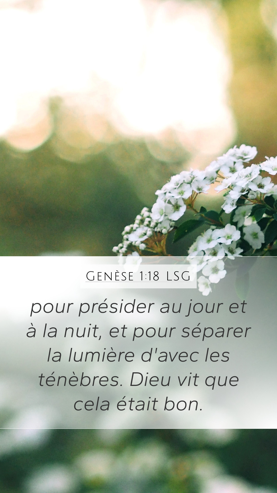 Genèse 1:18 LSG Mobile Phone Wallpaper - pour présider au jour et à la ...