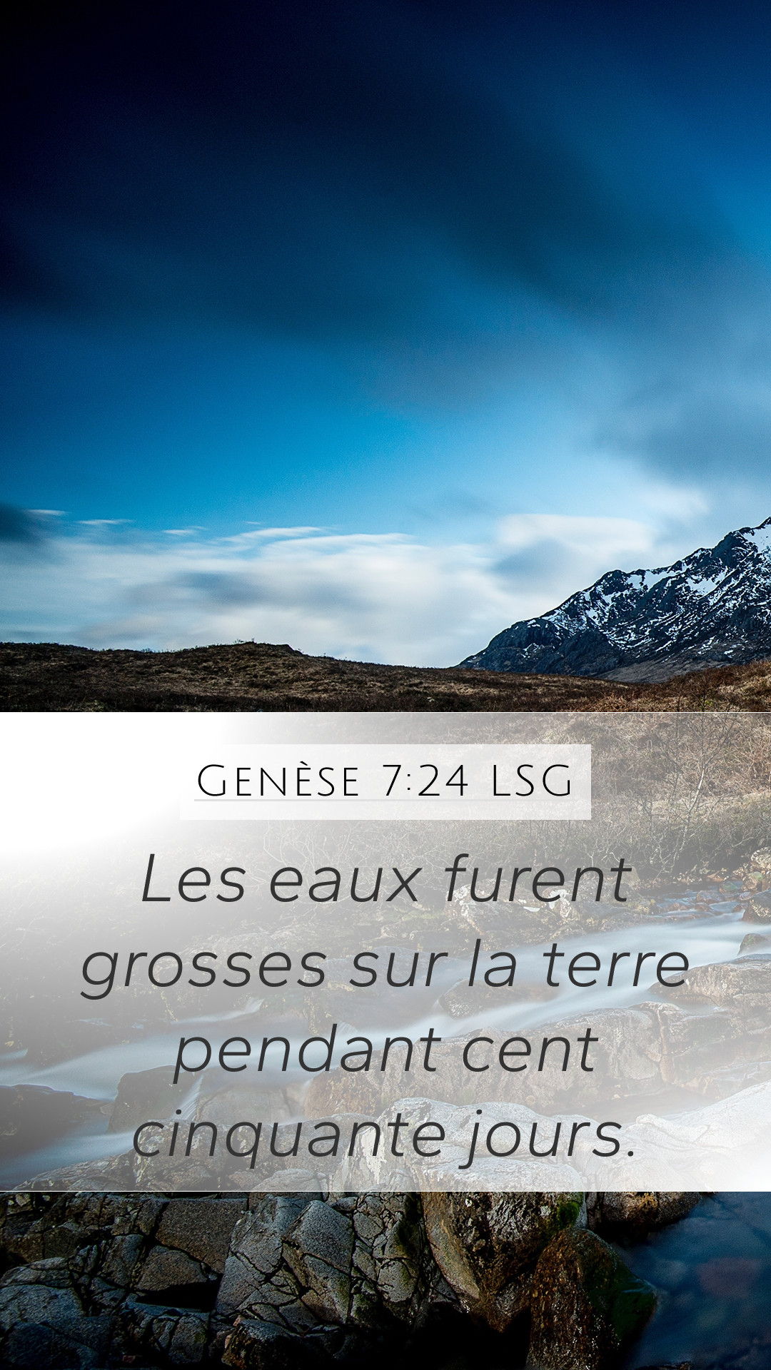 Genèse 7:24 LSG Mobile Phone Wallpaper - Les eaux furent grosses sur la ...