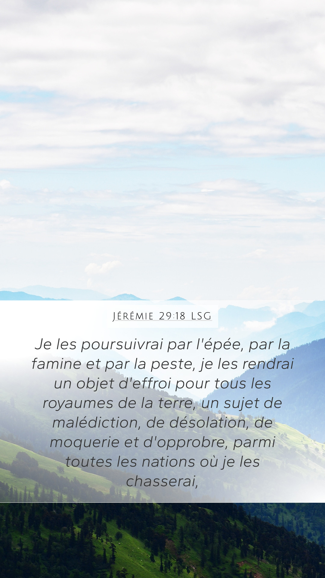 Jérémie 29:18 LSG Mobile Phone Wallpaper - Je les poursuivrai par l ...