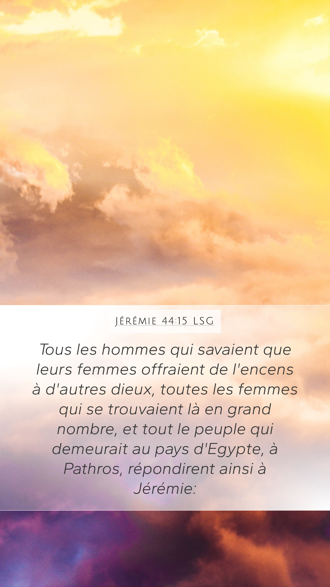 Jérémie 44:15 LSG Mobile Phone Wallpaper - Tous les hommes qui savaient ...