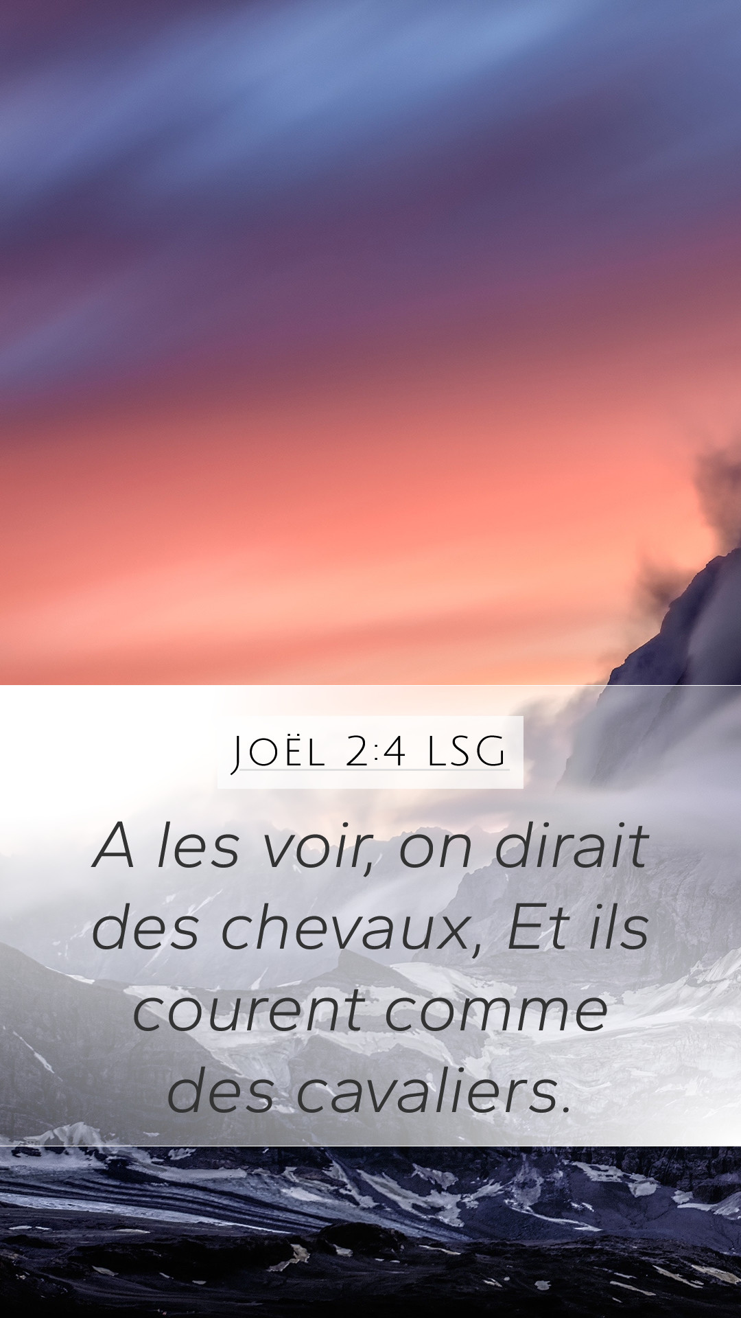 Joël 2:4 LSG Mobile Phone Wallpaper - A les voir, on dirait des chevaux ...